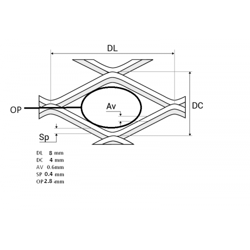 Tinklas nerūdijančio plieno, kirstinis įtemptinis 8 x 4,0 x 0,60 x 0,4 0,5m